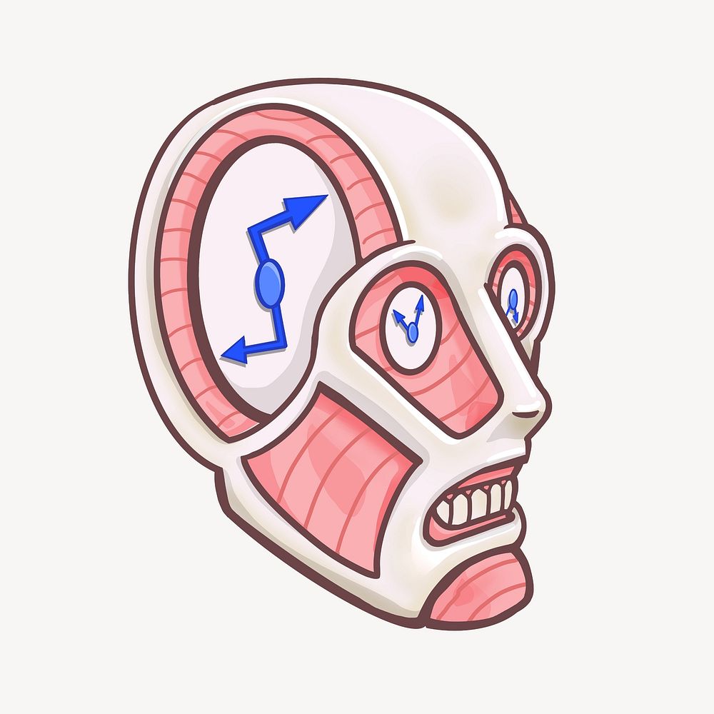 Clock head man, abstract cartoon | Free Photo Illustration - rawpixel