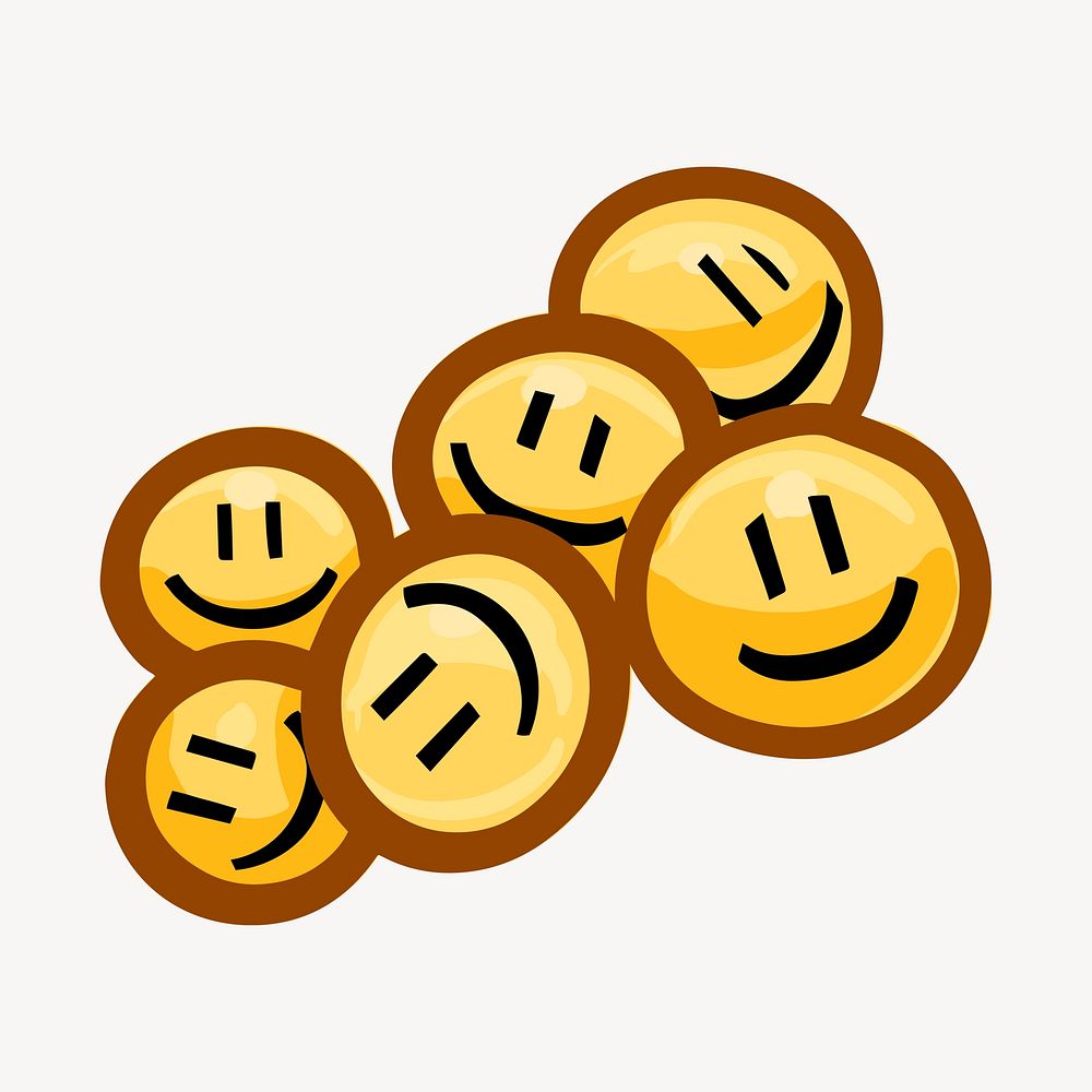 Smiling emoticons, facial expression illustration | Free Photo ...