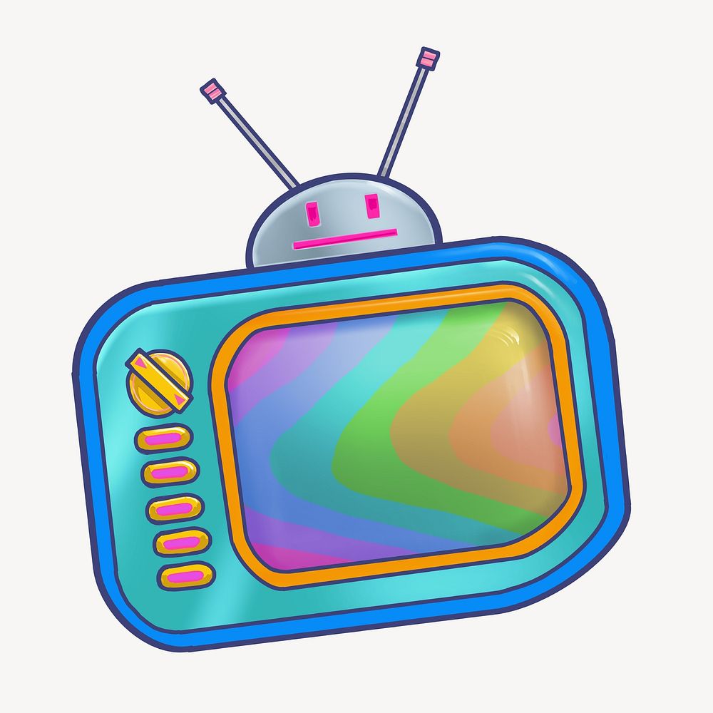 Retro television box cartoon illustration | Free Photo Illustration ...