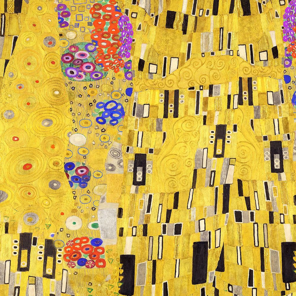 Gustav Klimt's Kiss pattern background, | Premium Photo Illustration ...