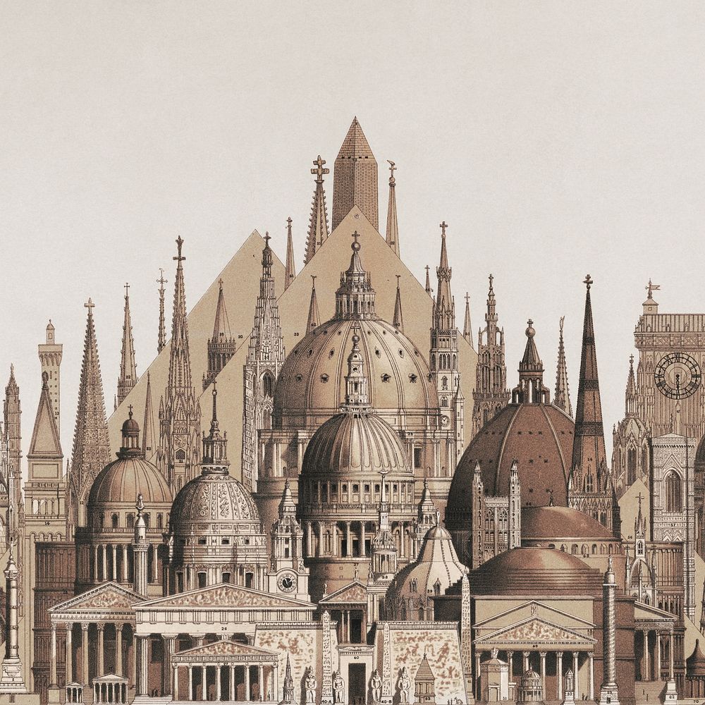 European architecture background. Vintage art | Premium Photo ...