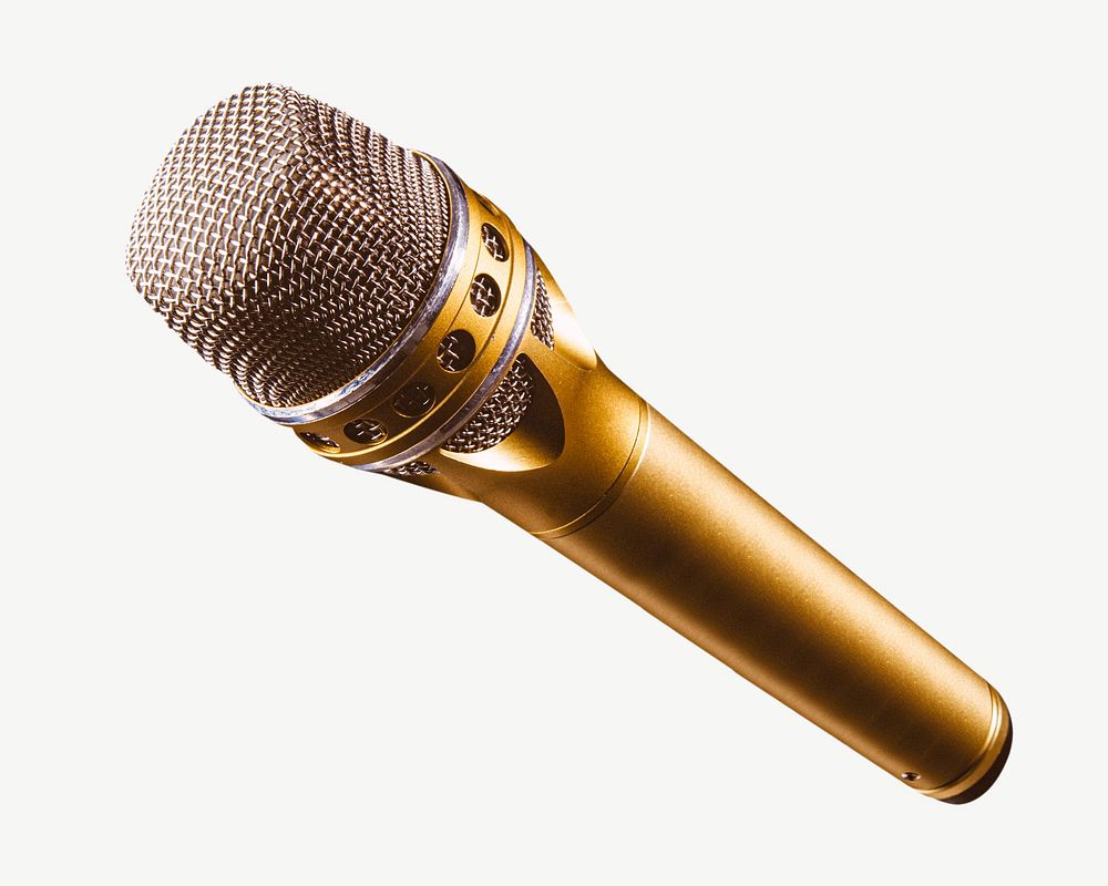 Gold microphone collage element psd | Premium PSD - rawpixel