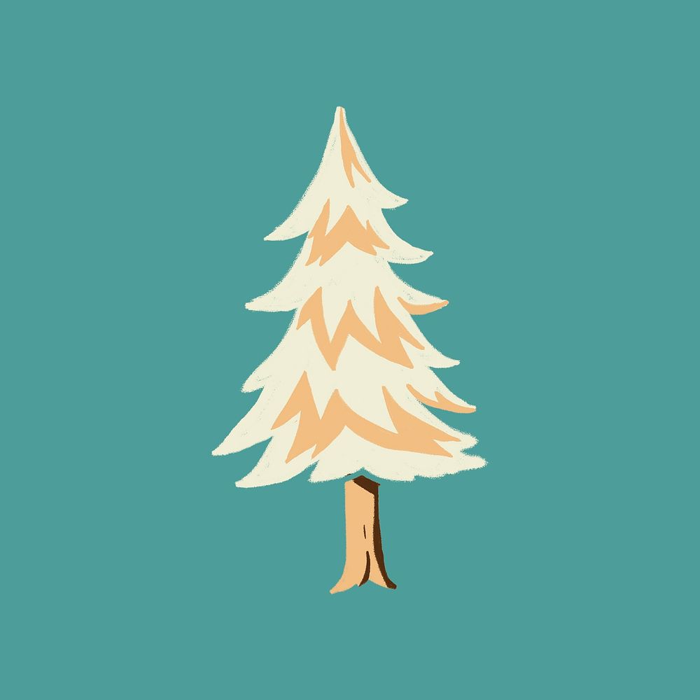Beige pine tree collage element | Premium PSD - rawpixel