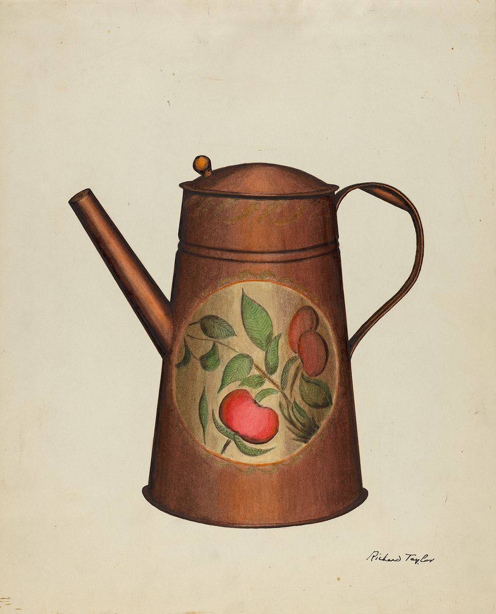 Toleware Coffee Pot (c. 1940) | Free Photo Illustration - rawpixel
