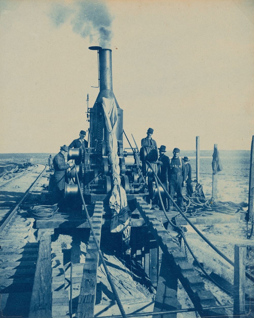 Railroad Workers and Machine (1890s) | Free Photo - rawpixel