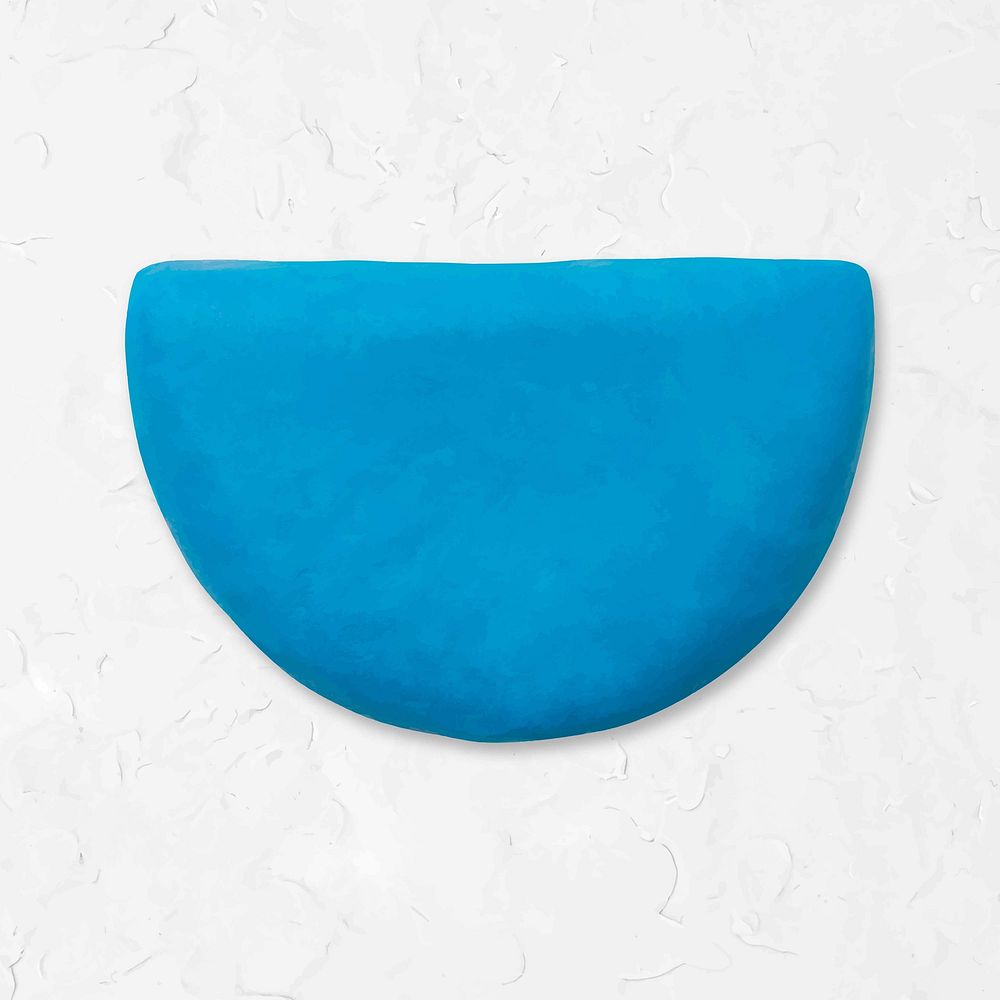 Blue semi-circle geometric shape clay | Premium Vector - rawpixel