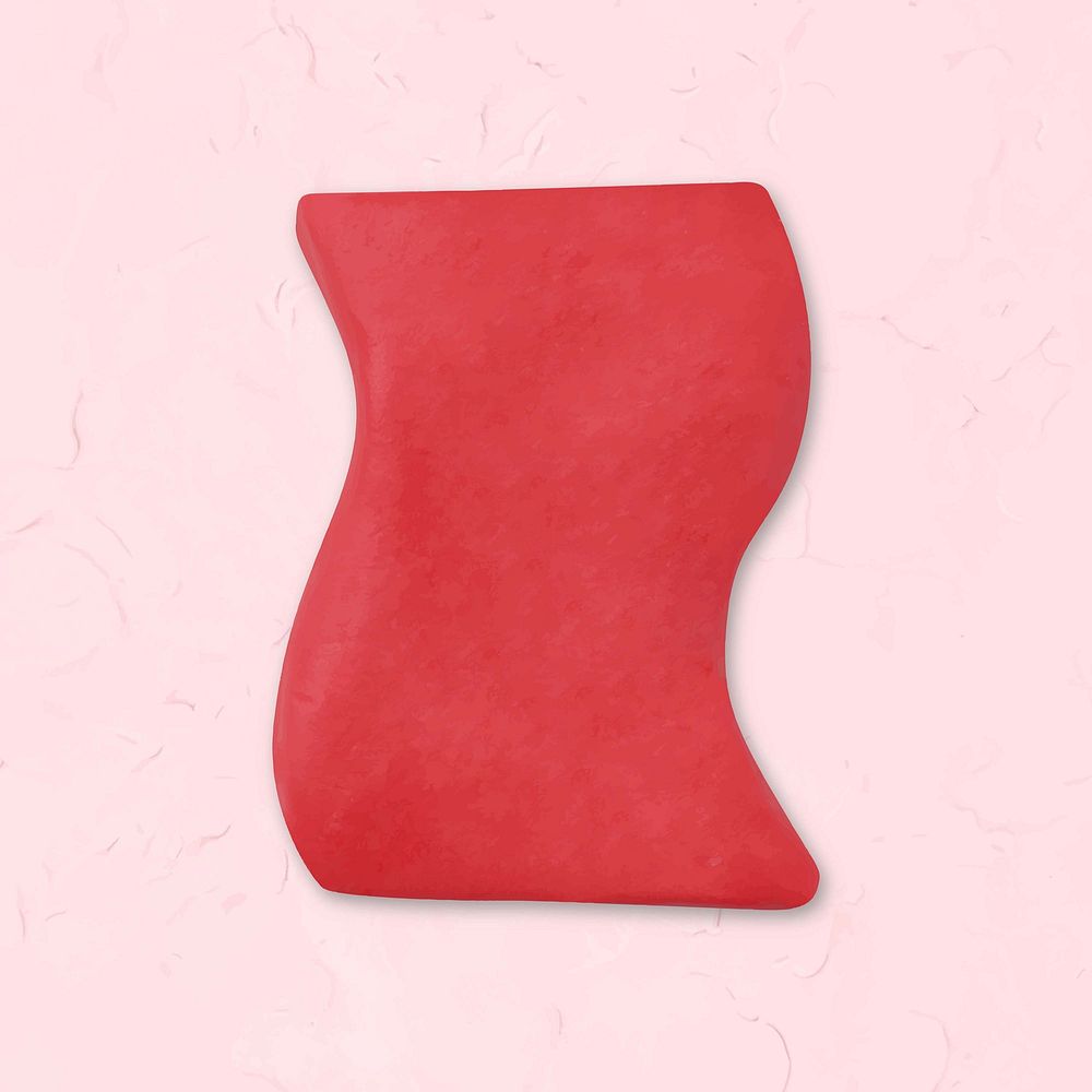 Red wavy shape clay textured | Premium Vector - rawpixel