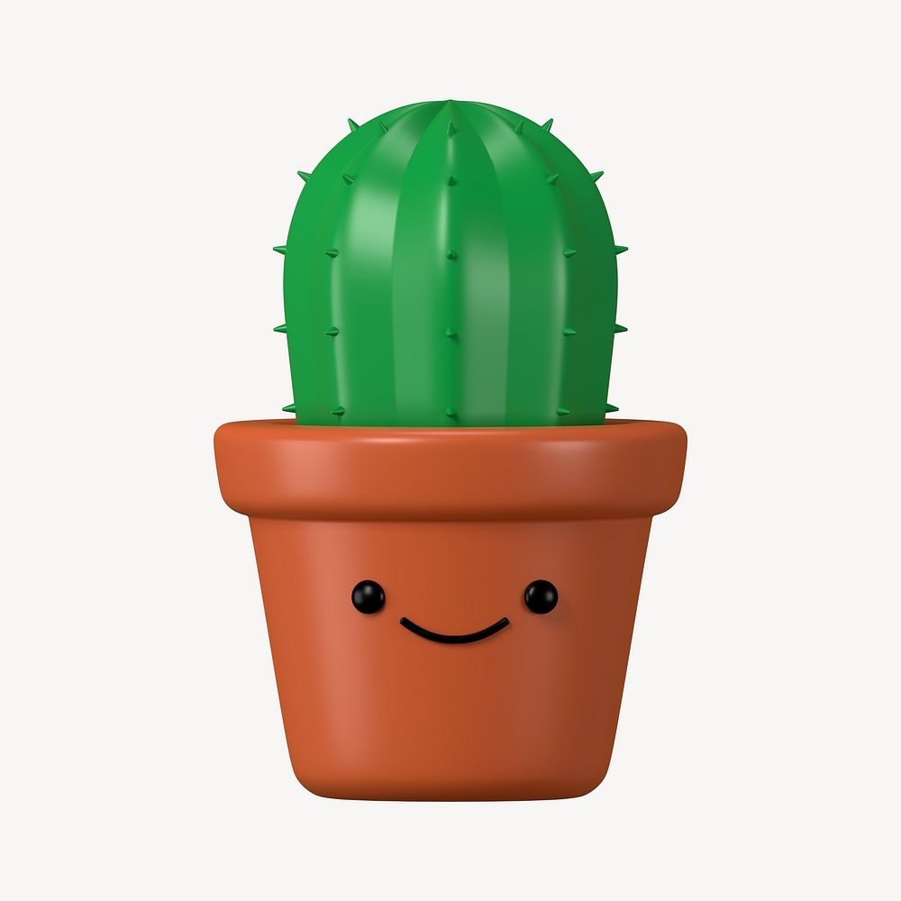 3D smiling cactus, emoticon illustration | Free Photo - rawpixel