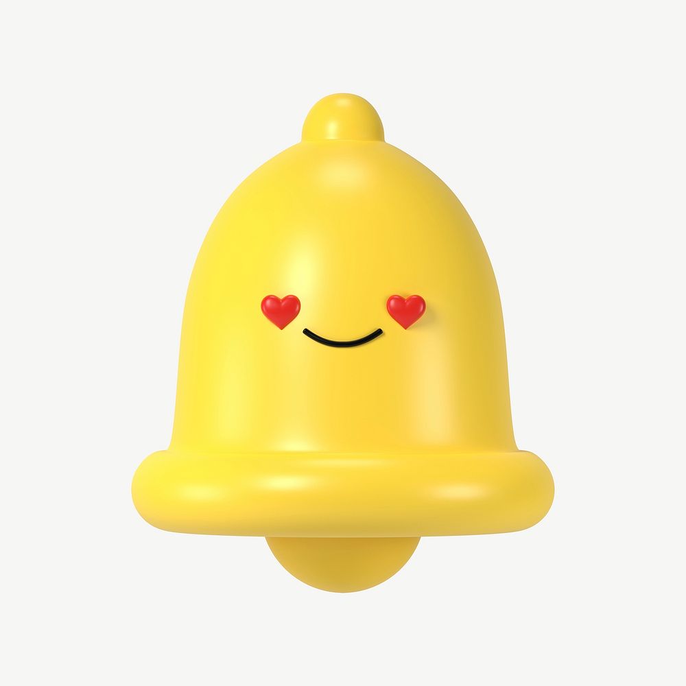 3d In Love Bell Emoticon Premium Psd Rawpixel