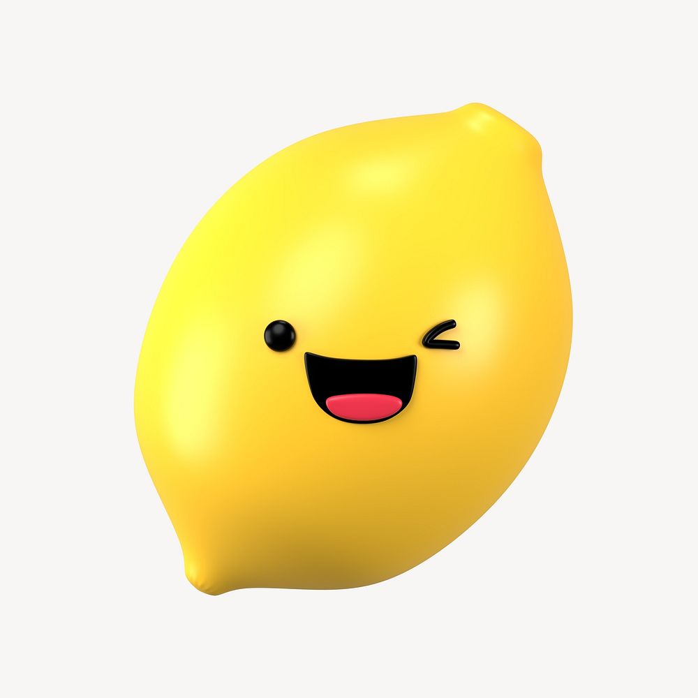 3D happy lemon, emoticon illustration | Free Photo - rawpixel
