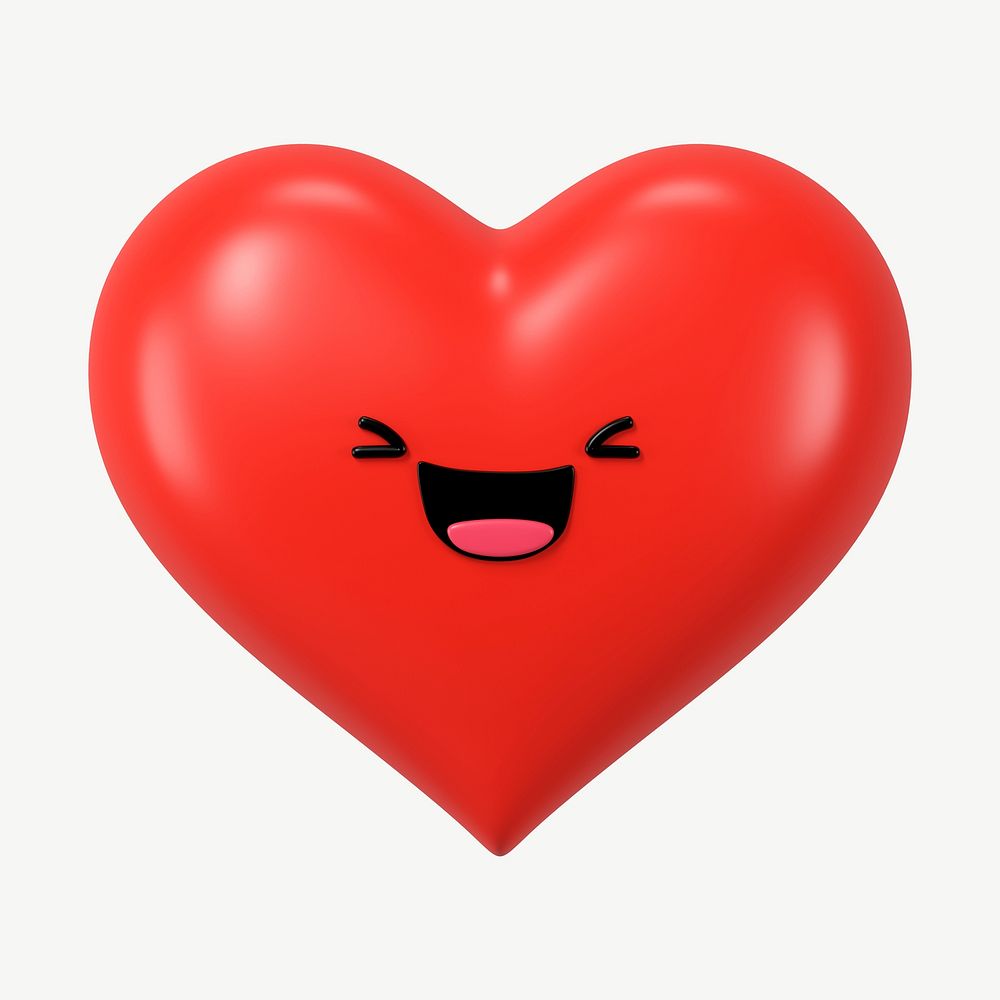 3D heart laughing face emoticon | Premium PSD - rawpixel