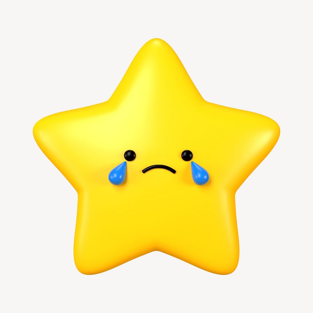 3D crying star, emoticon illustration | Free Photo - rawpixel