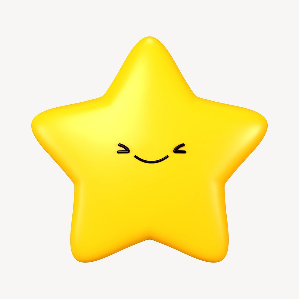 3D happy star, emoticon illustration | Premium Photo - rawpixel