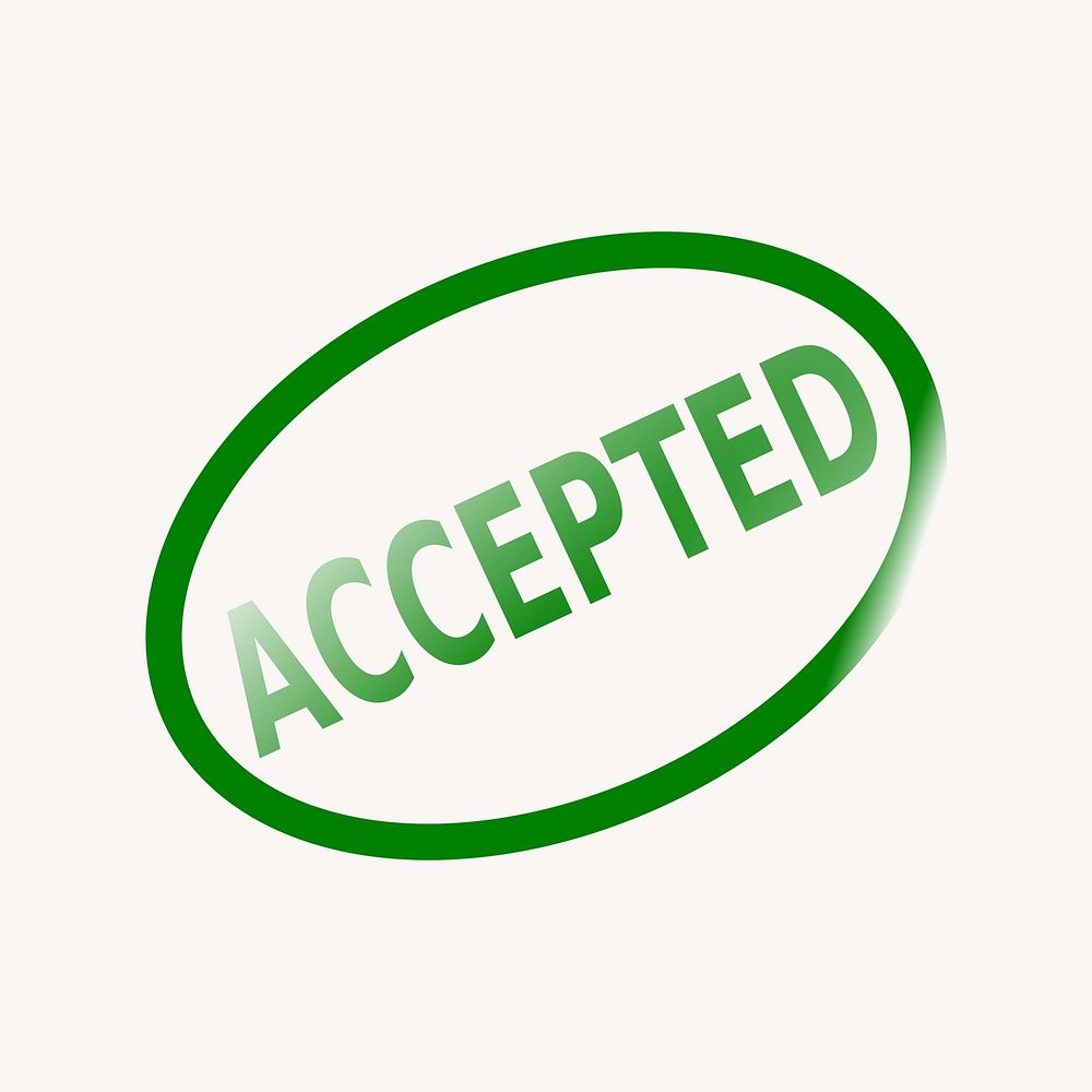 Accepted stamp clipart illustration psd | Free PSD - rawpixel
