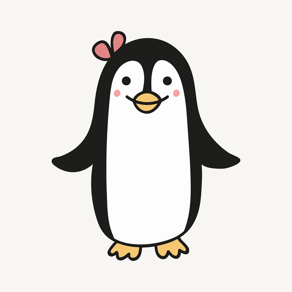 Penguin character clipart illustration vector. | Free Vector - rawpixel