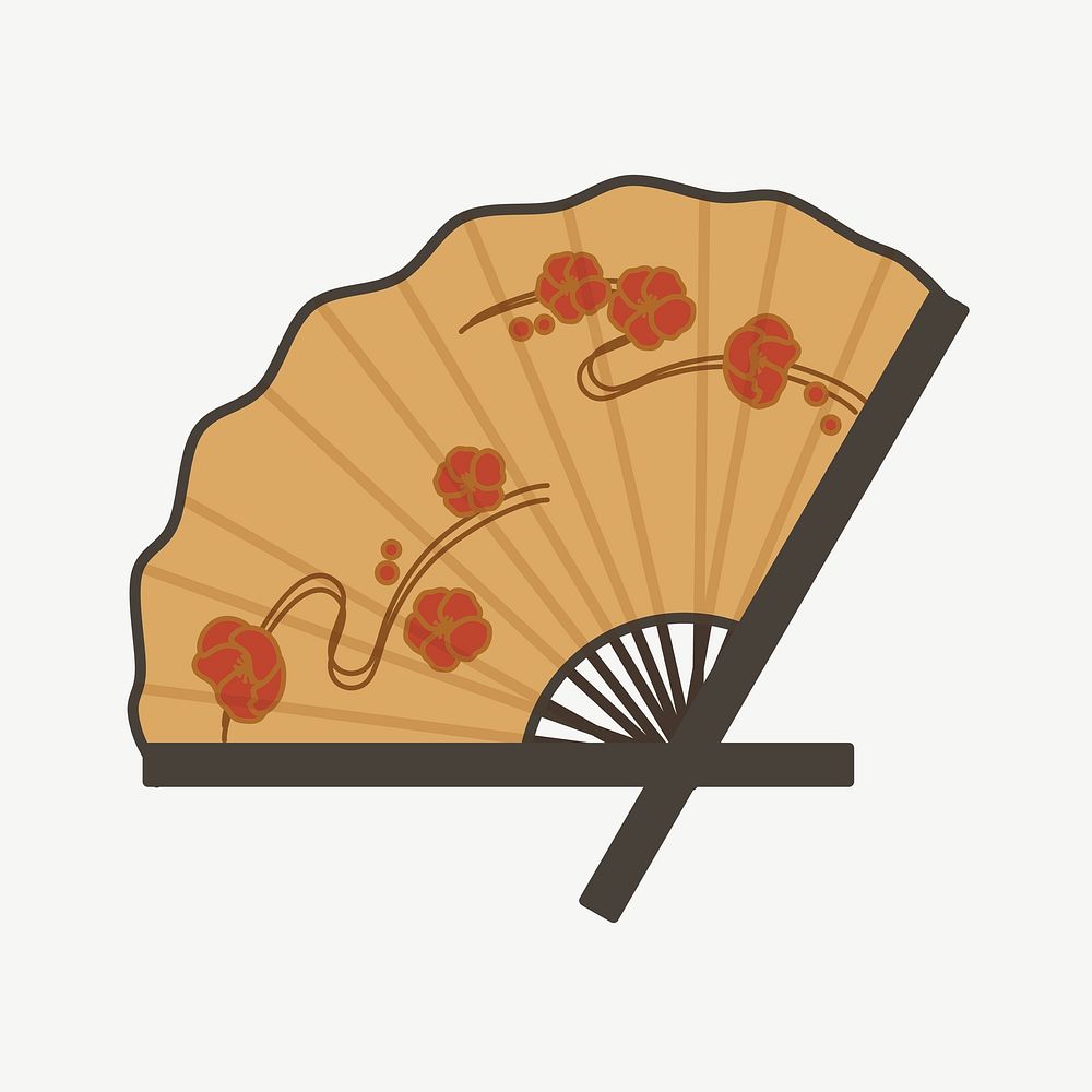 Hand fan clipart illustration psd. | Free PSD - rawpixel