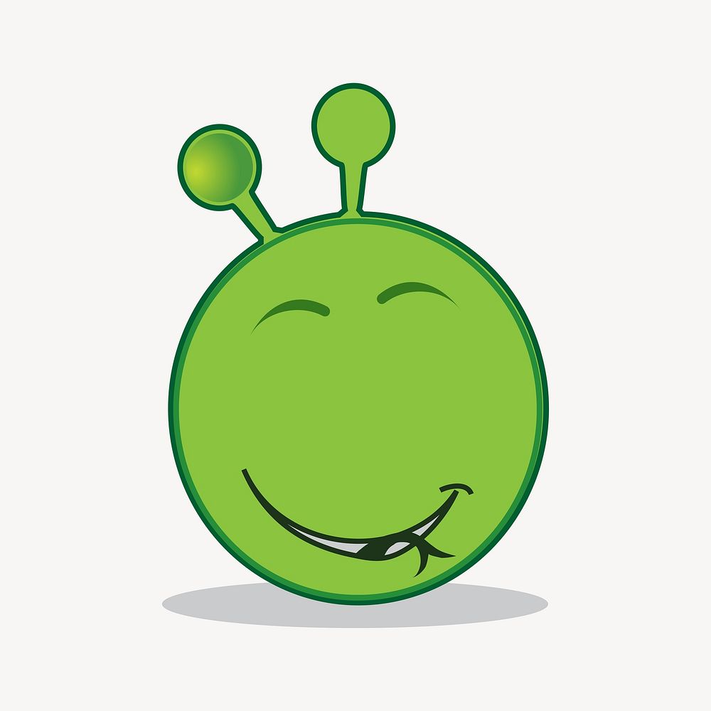 Smiling alien cartoon clip art | Free Vector - rawpixel