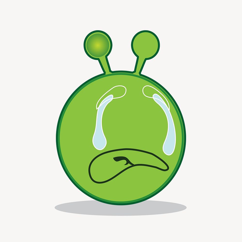 Crying alien cartoon clip art | Free Vector - rawpixel