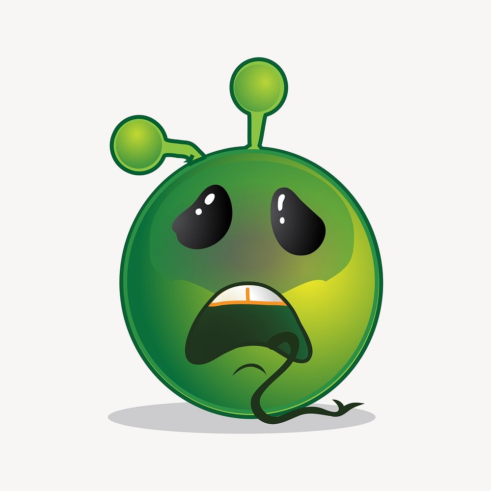 Sad alien cartoon clip art | Free Vector - rawpixel