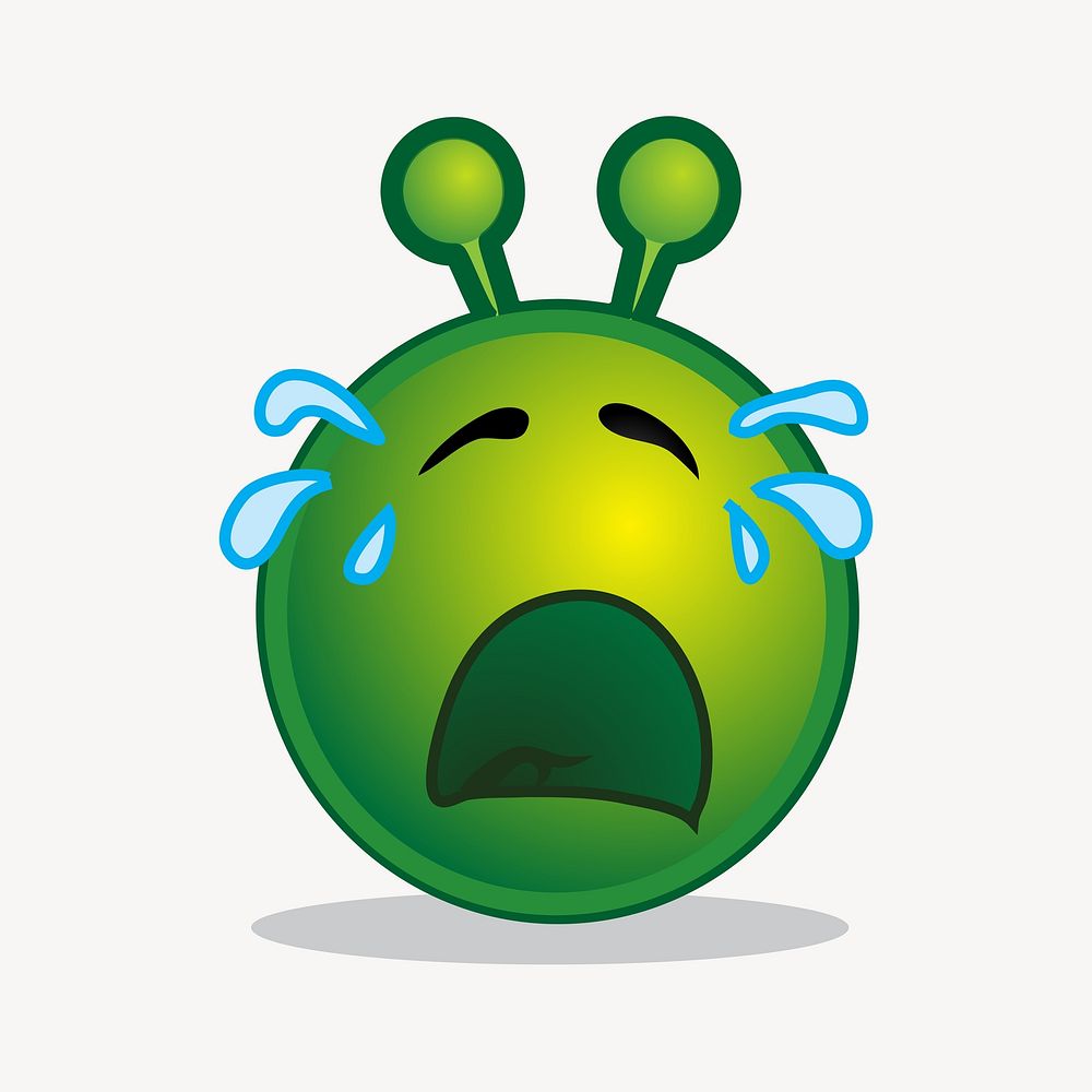 Crying alien cartoon clipart. | Free Photo Illustration - rawpixel