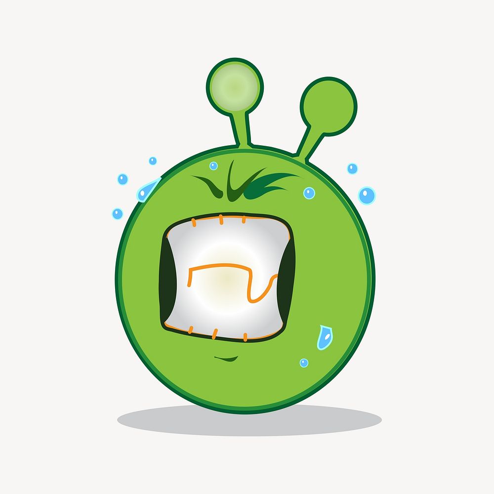 Crying alien cartoon clipart. Free | Free Photo - rawpixel
