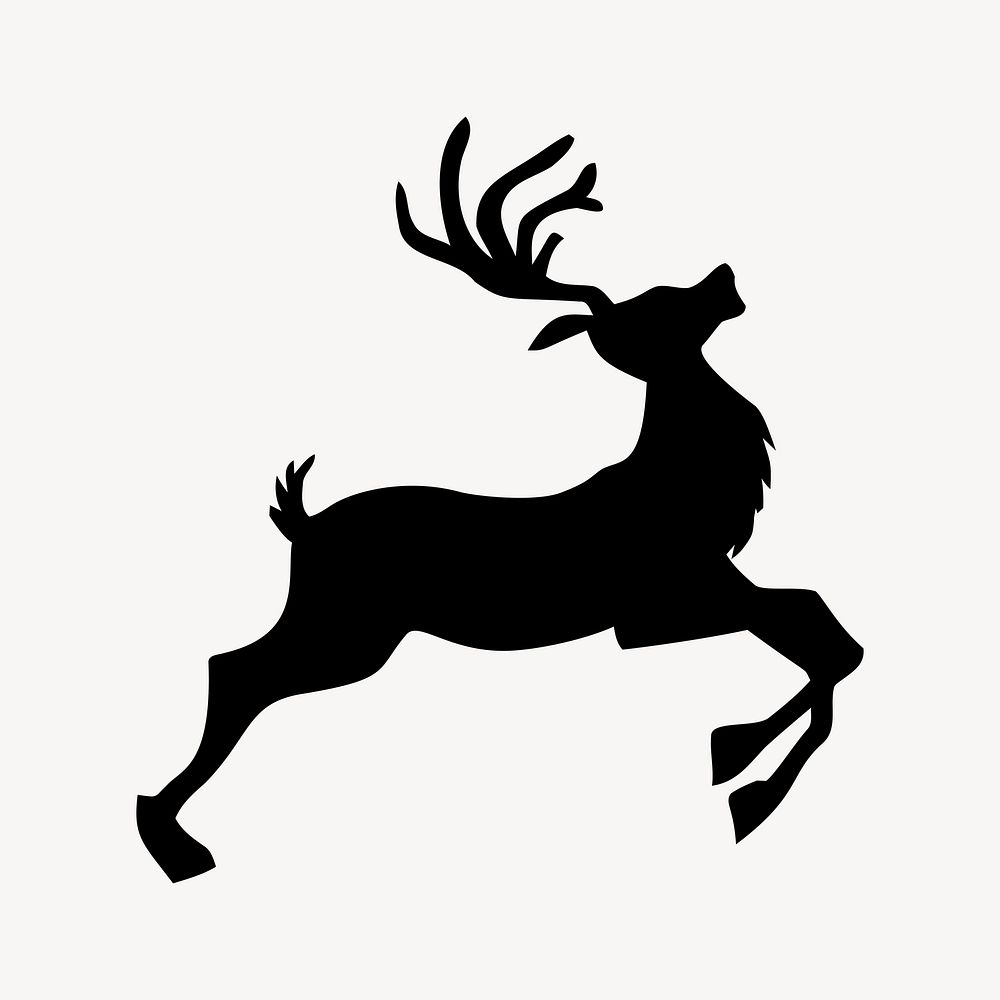 Reindeer silhouette clip art vector | Free Vector - rawpixel
