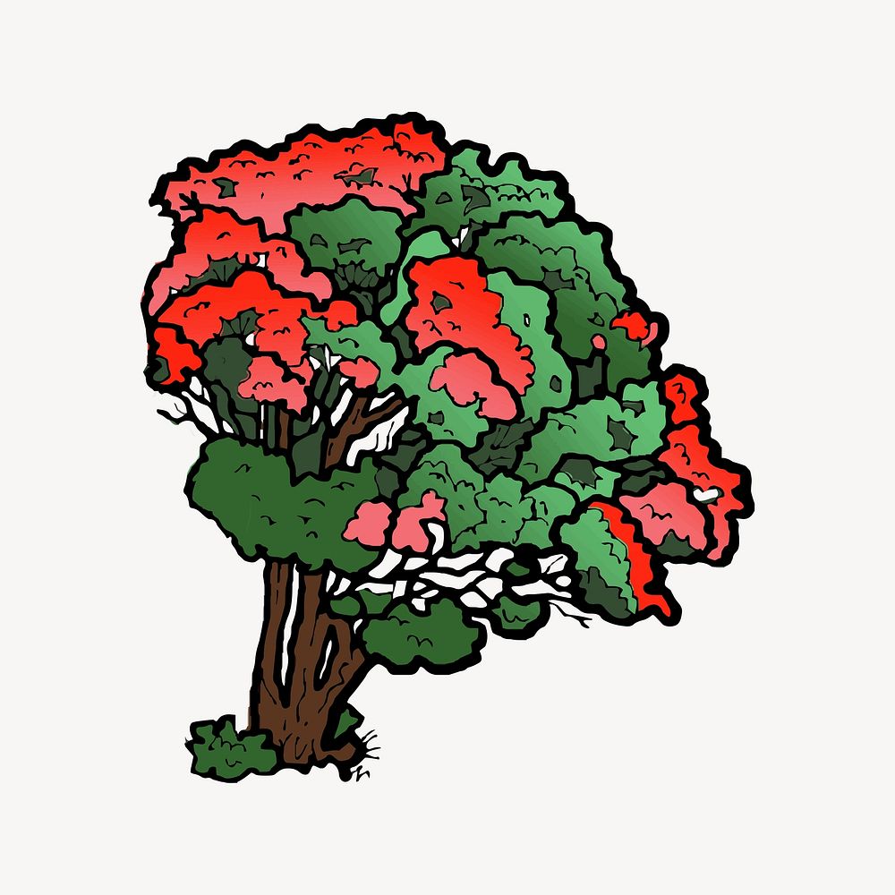 Tree collage element vector | Free Vector - rawpixel