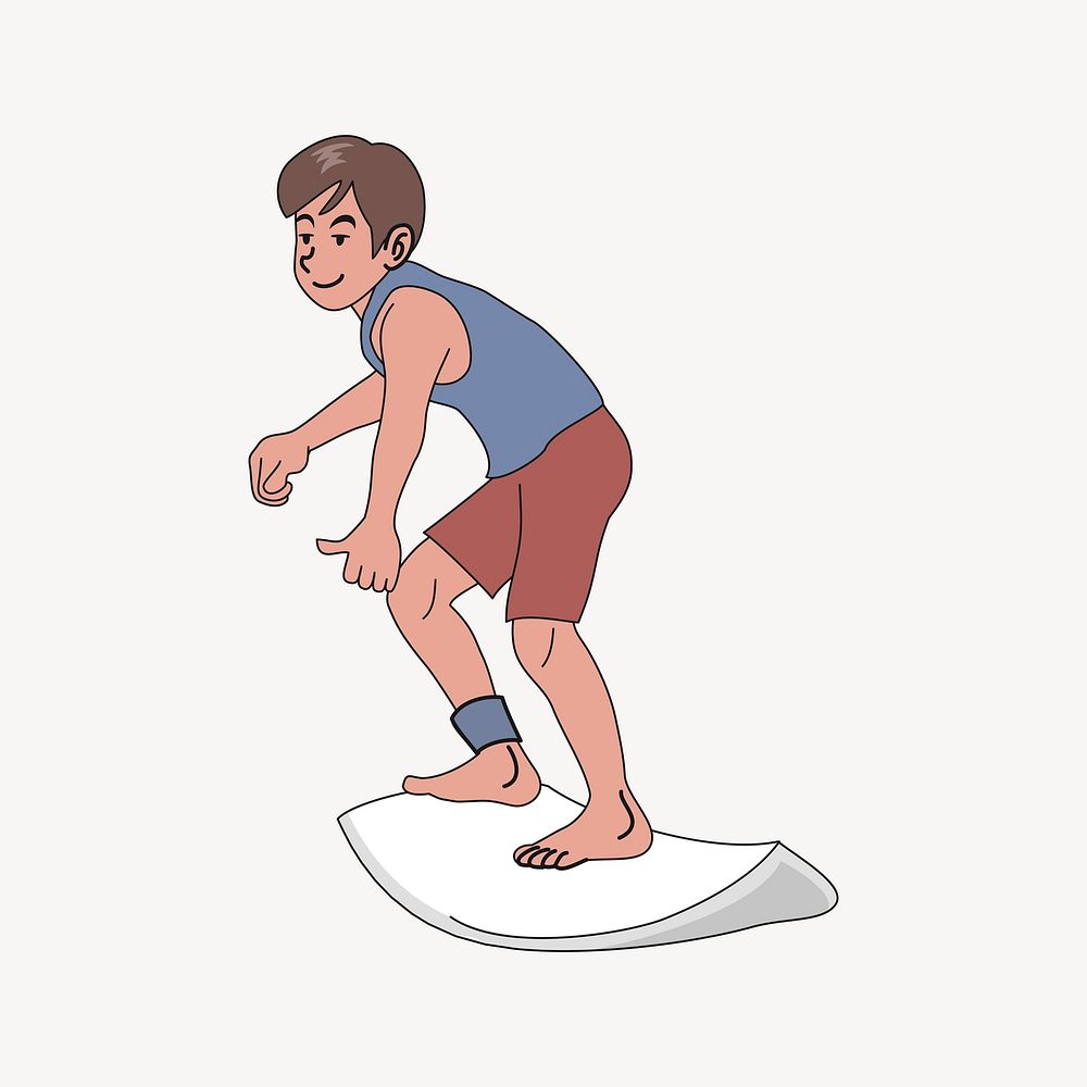 Surfing man collage element vector | Free Vector - rawpixel