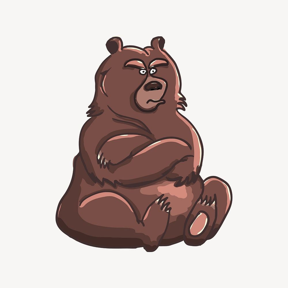 Angry bear collage element vector. | Free Vector - rawpixel