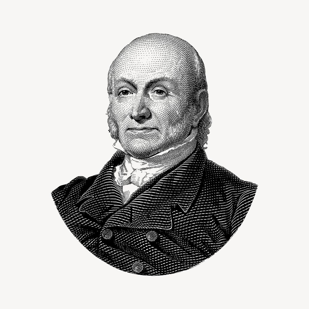 John Quincy Adams portrait clipart | Free Vector - rawpixel