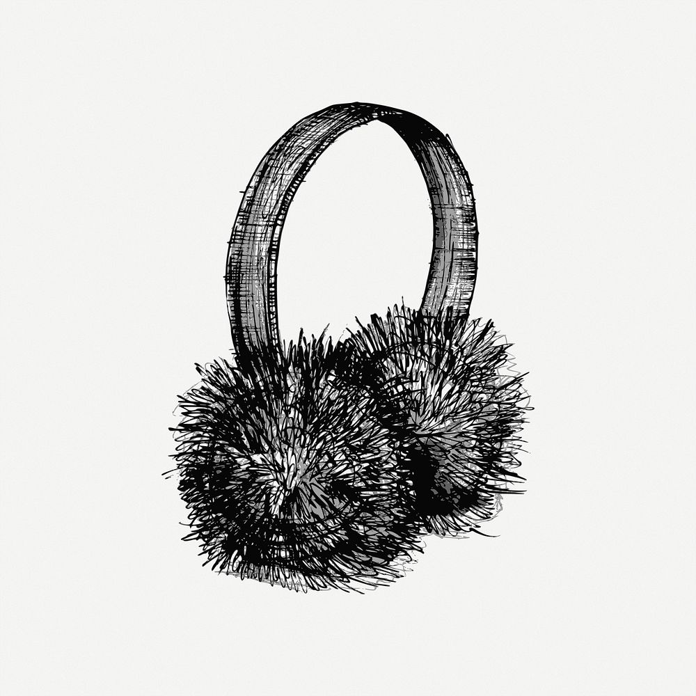 Vintage earmuffs clip art psd | Free PSD - rawpixel