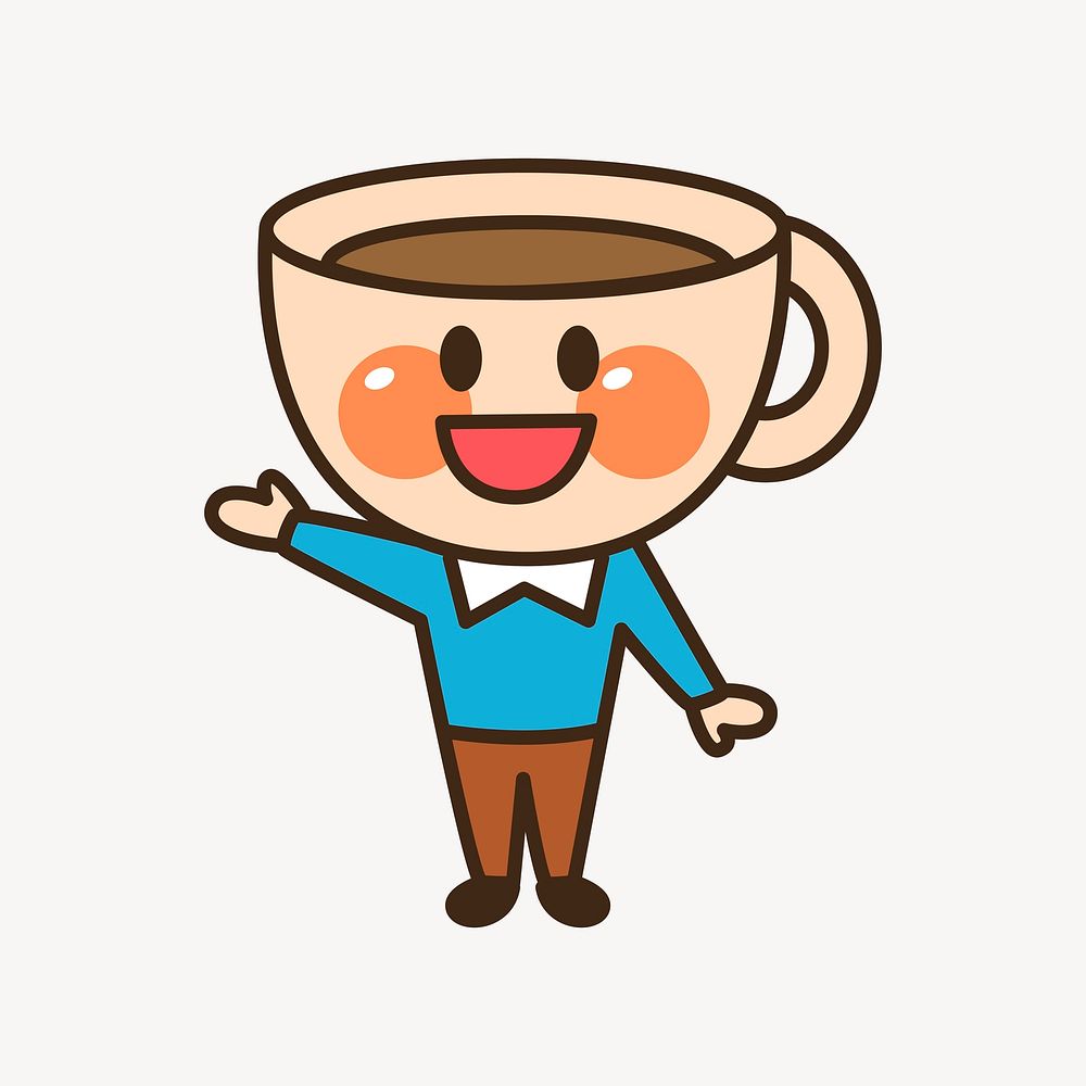 Cup head man illustration, clip | Free Photo Illustration - rawpixel