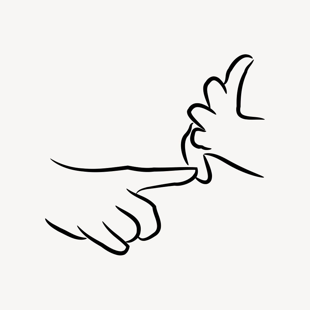 Hand gesture clipart, sign language | Free Vector - rawpixel