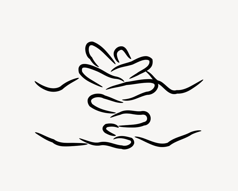 Hand gesture clipart, sign language | Free Vector - rawpixel
