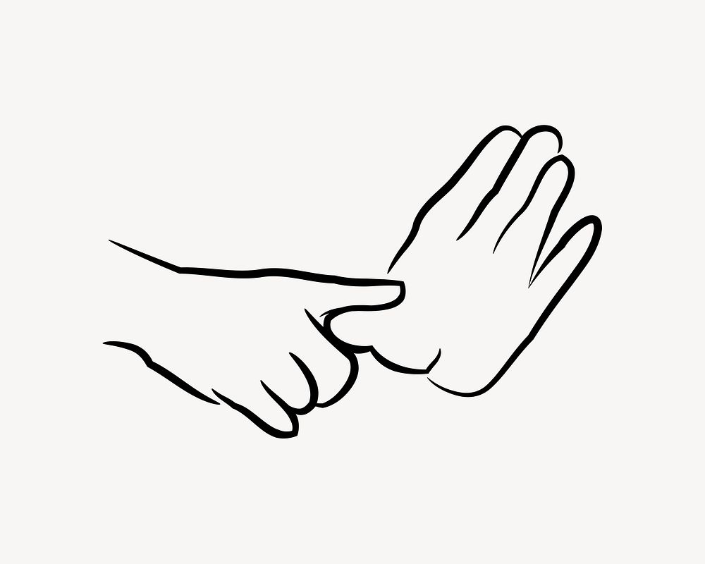Hand gesture clipart, sign language | Free Vector - rawpixel