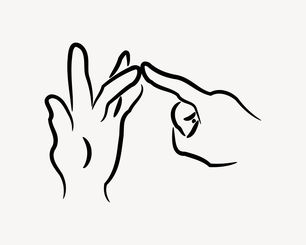Hand gesture clipart, sign language | Free Vector - rawpixel
