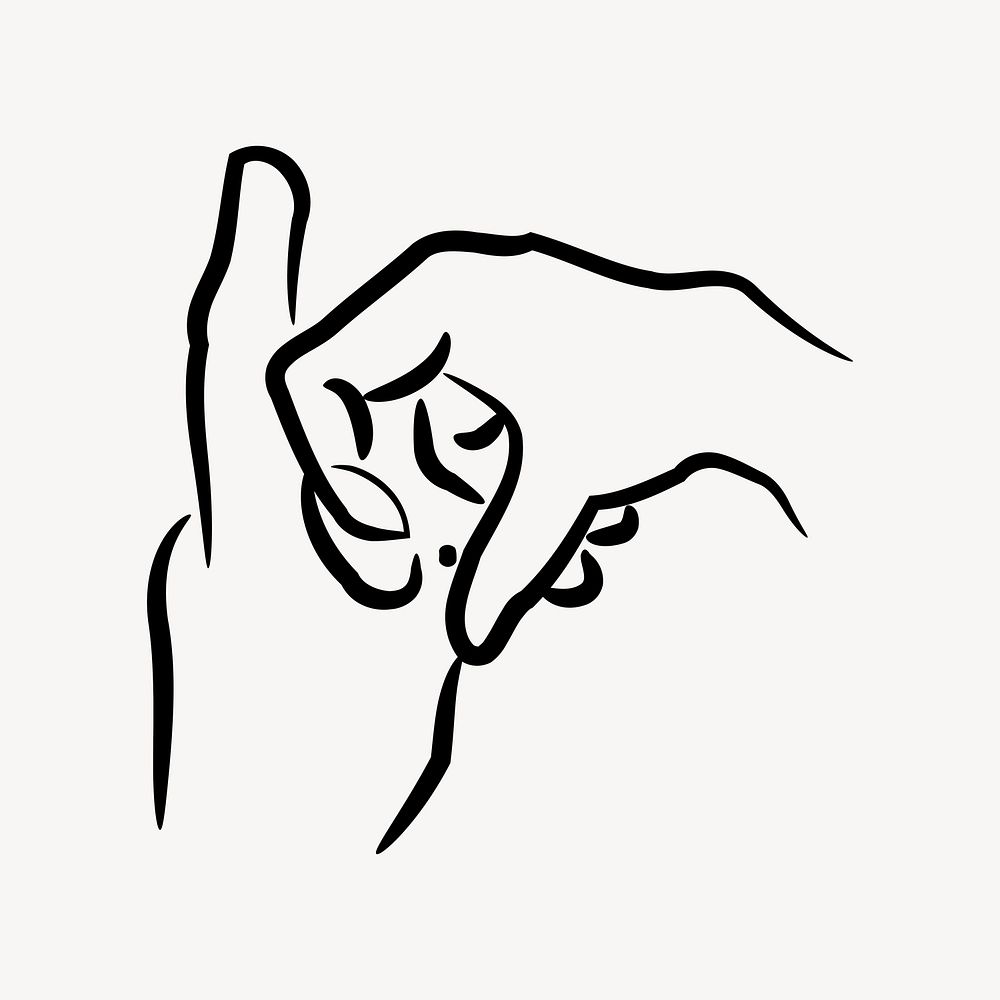 Hand gesture clipart, sign language | Free Vector - rawpixel