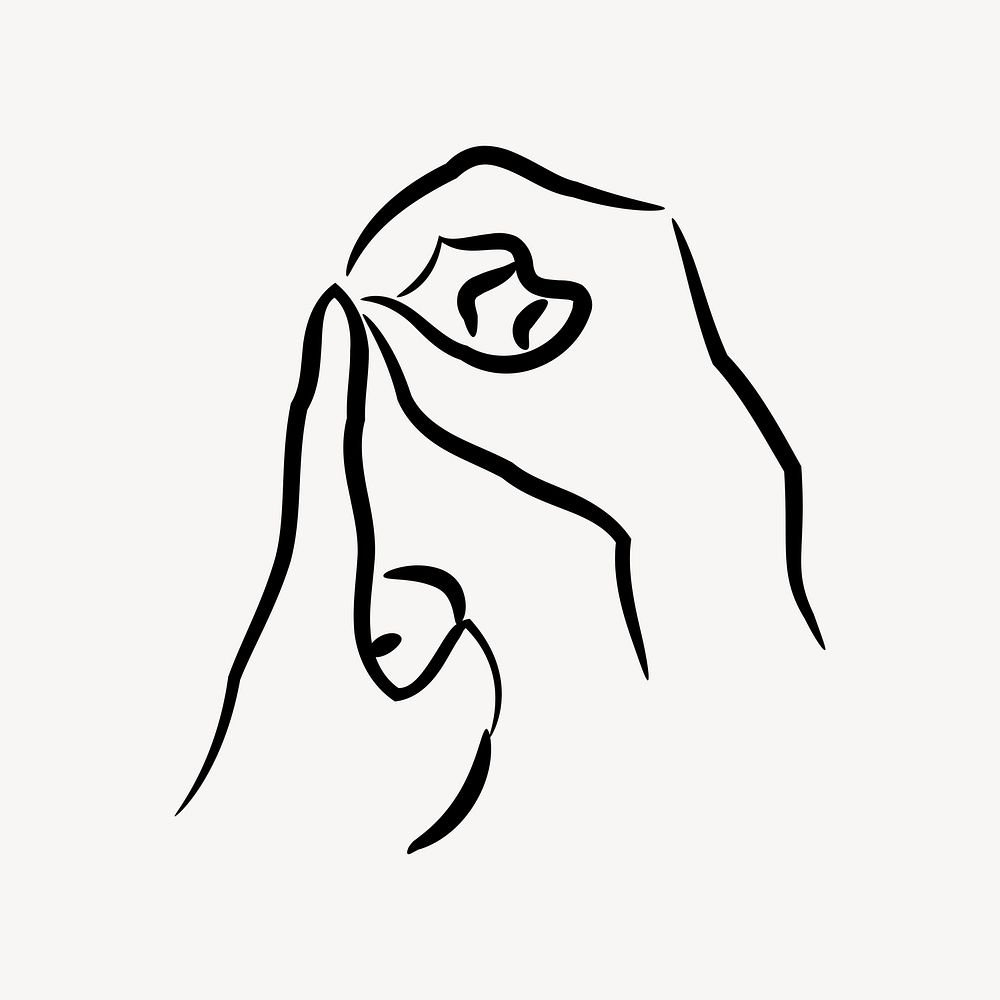 Hand gesture clipart, sign language | Free PSD - rawpixel