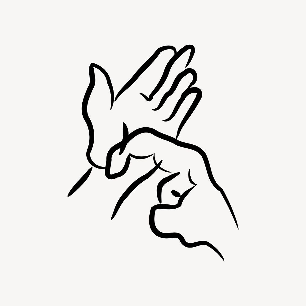 Hand gesture clipart, sign language | Free PSD - rawpixel
