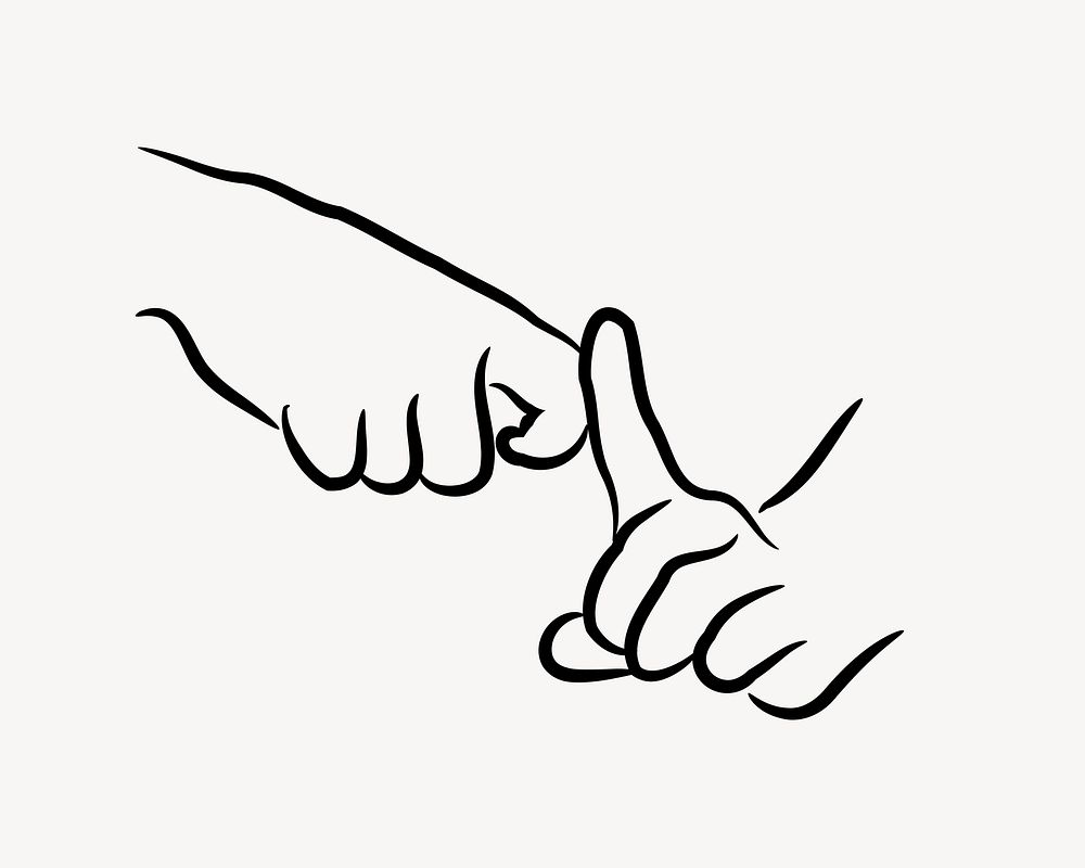Hand gesture clipart, sign language | Free Vector - rawpixel