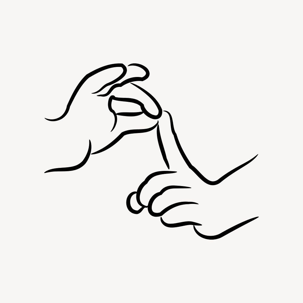 Hand gesture clipart, sign language | Free Vector - rawpixel