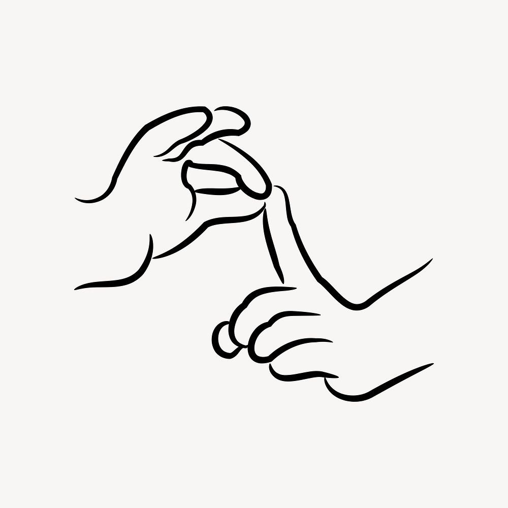 Hand gesture clipart, sign language | Free PSD - rawpixel