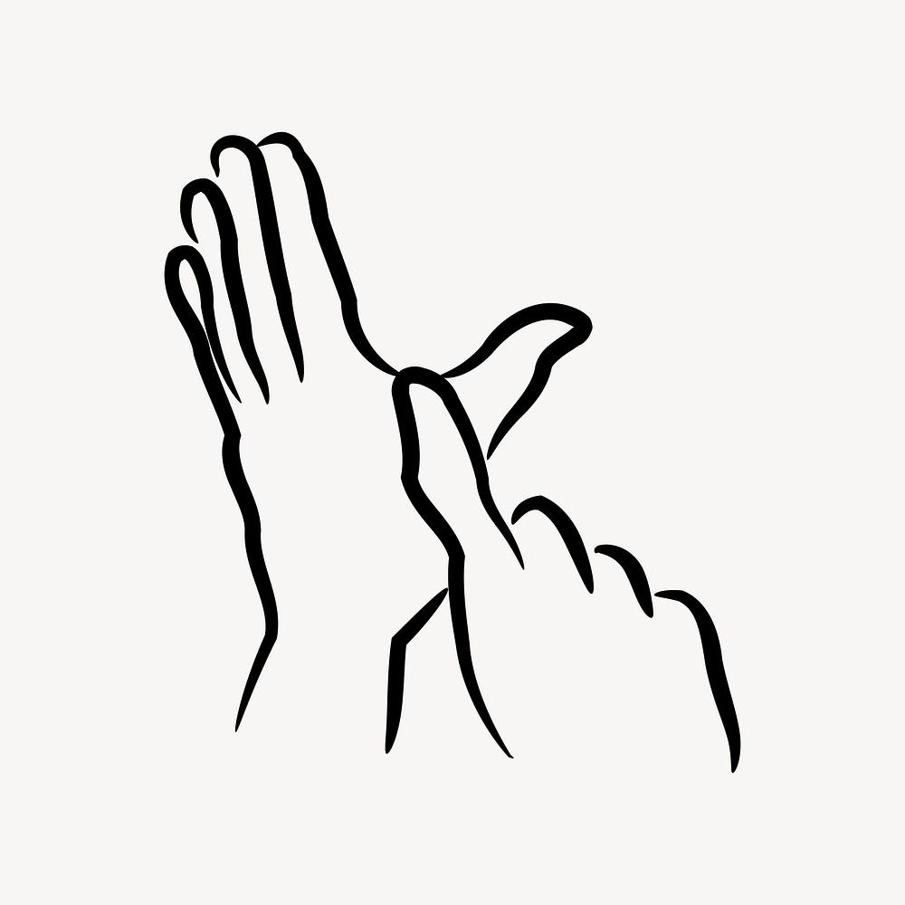 Hand gesture clipart, sign language | Free Vector - rawpixel