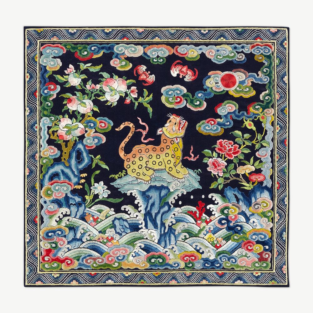 Chinese leopard rank badge, vintage | Premium PSD - rawpixel