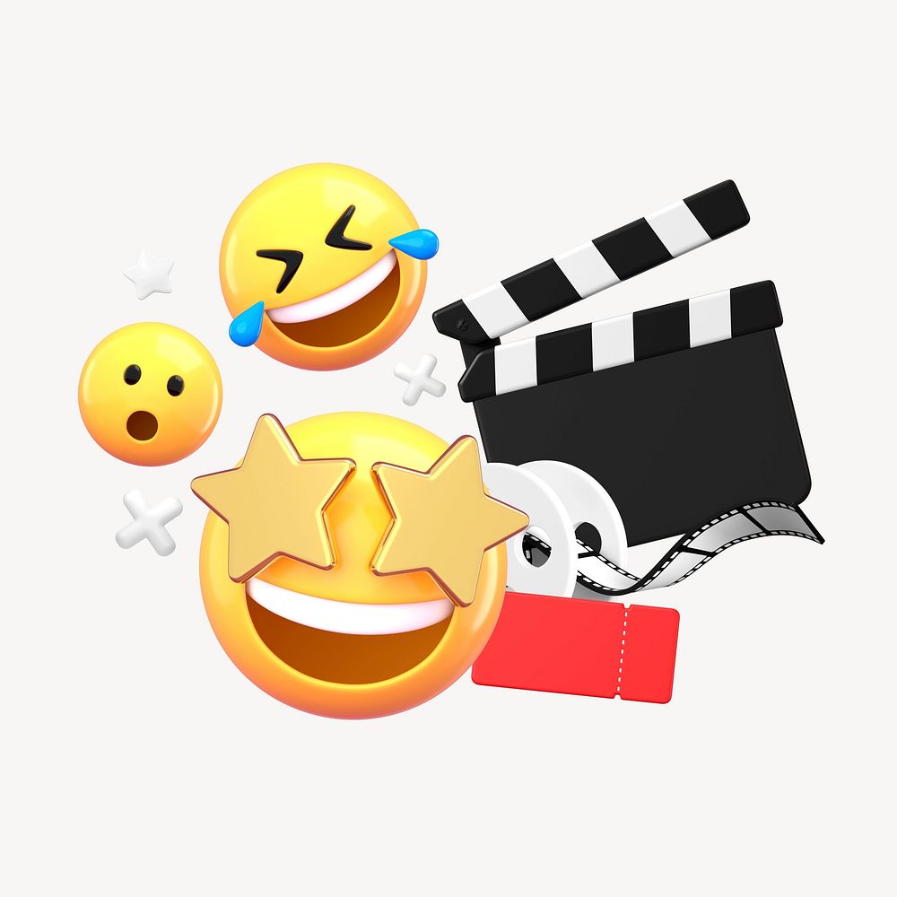 3D emoticon, movie time illustration | Free Photo - rawpixel