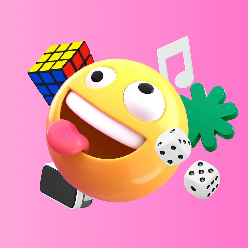 3D emoticon enjoy game, entertainment | Premium Photo - rawpixel