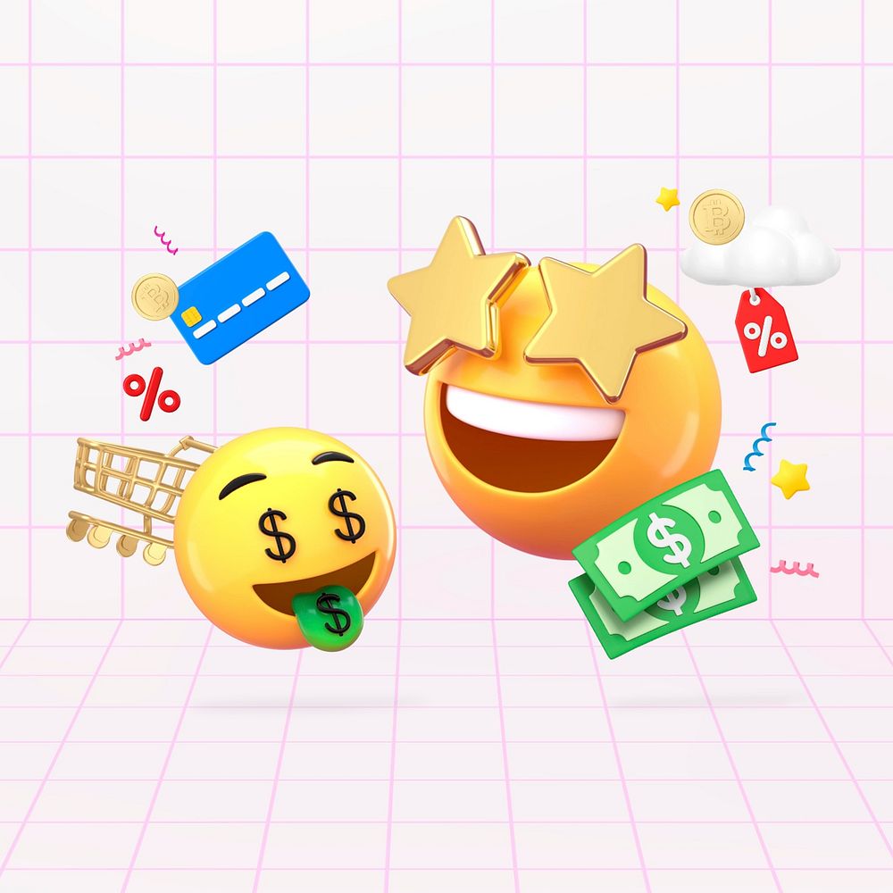 3D shopping emoticon, online business | Premium Photo - rawpixel