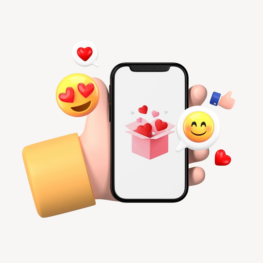 Online dating 3D emoticon illustration | Free Photo - rawpixel