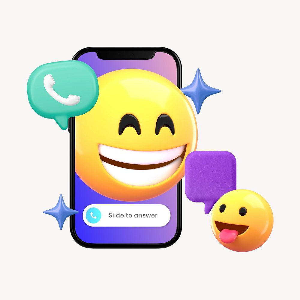 Happy emoticons video call phone | Premium Photo - rawpixel