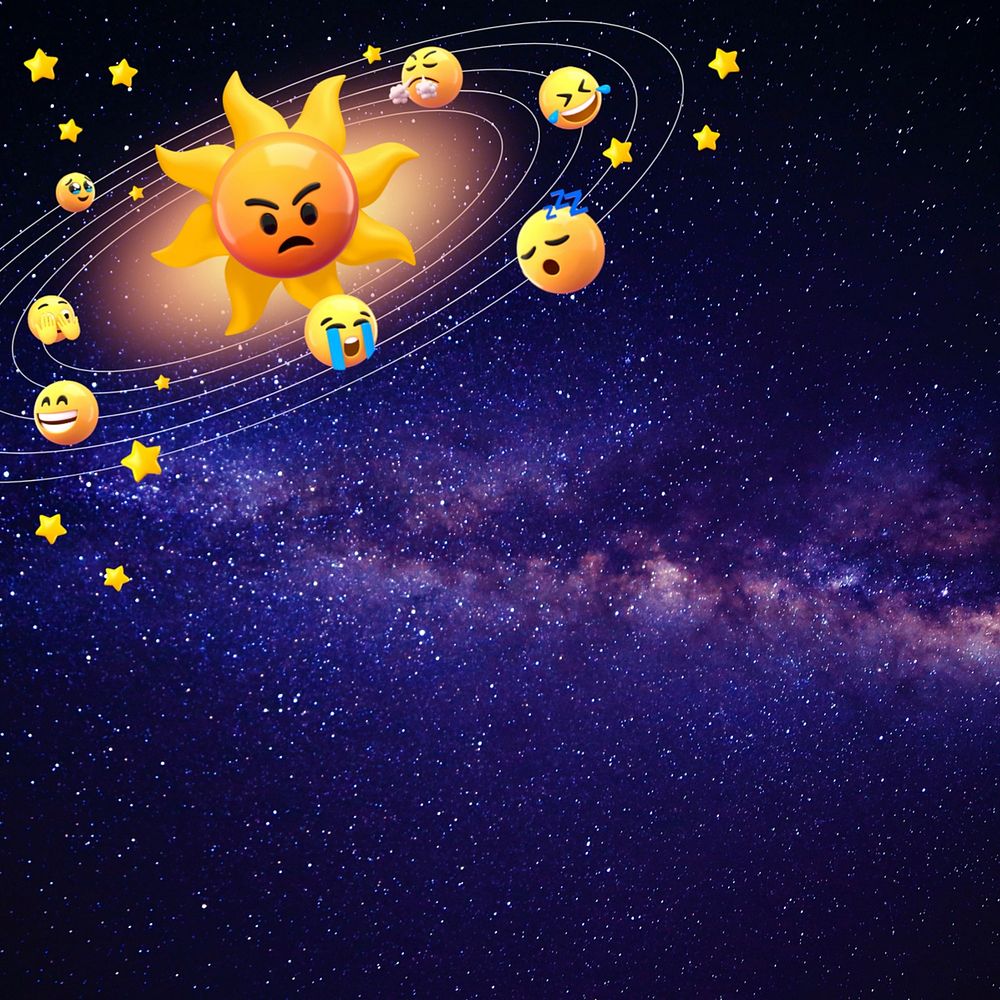 Galaxy emoticons background, solar system | Premium Photo - rawpixel